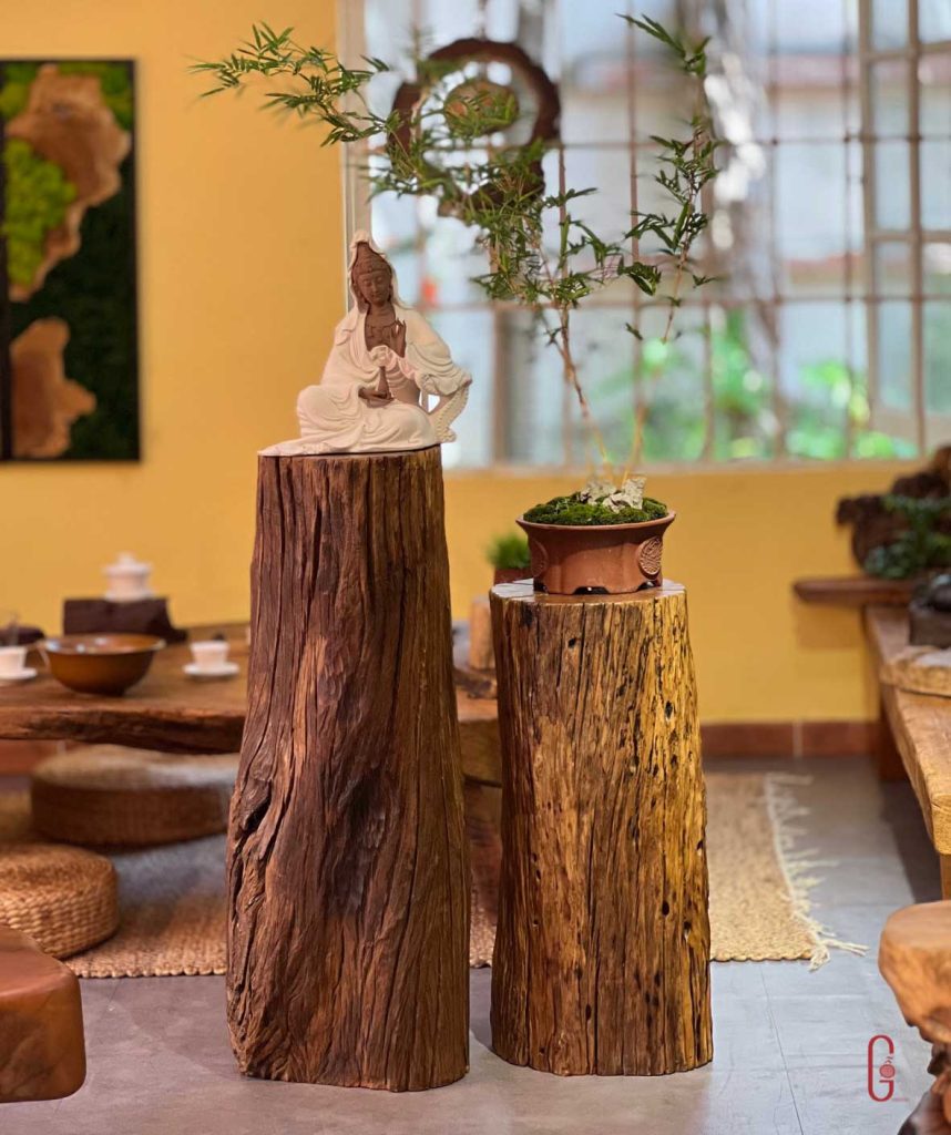 Đôn Gỗ Lũa Nguyên Khối Trang Trí WS0016 - GỖ LIVING HOUSE